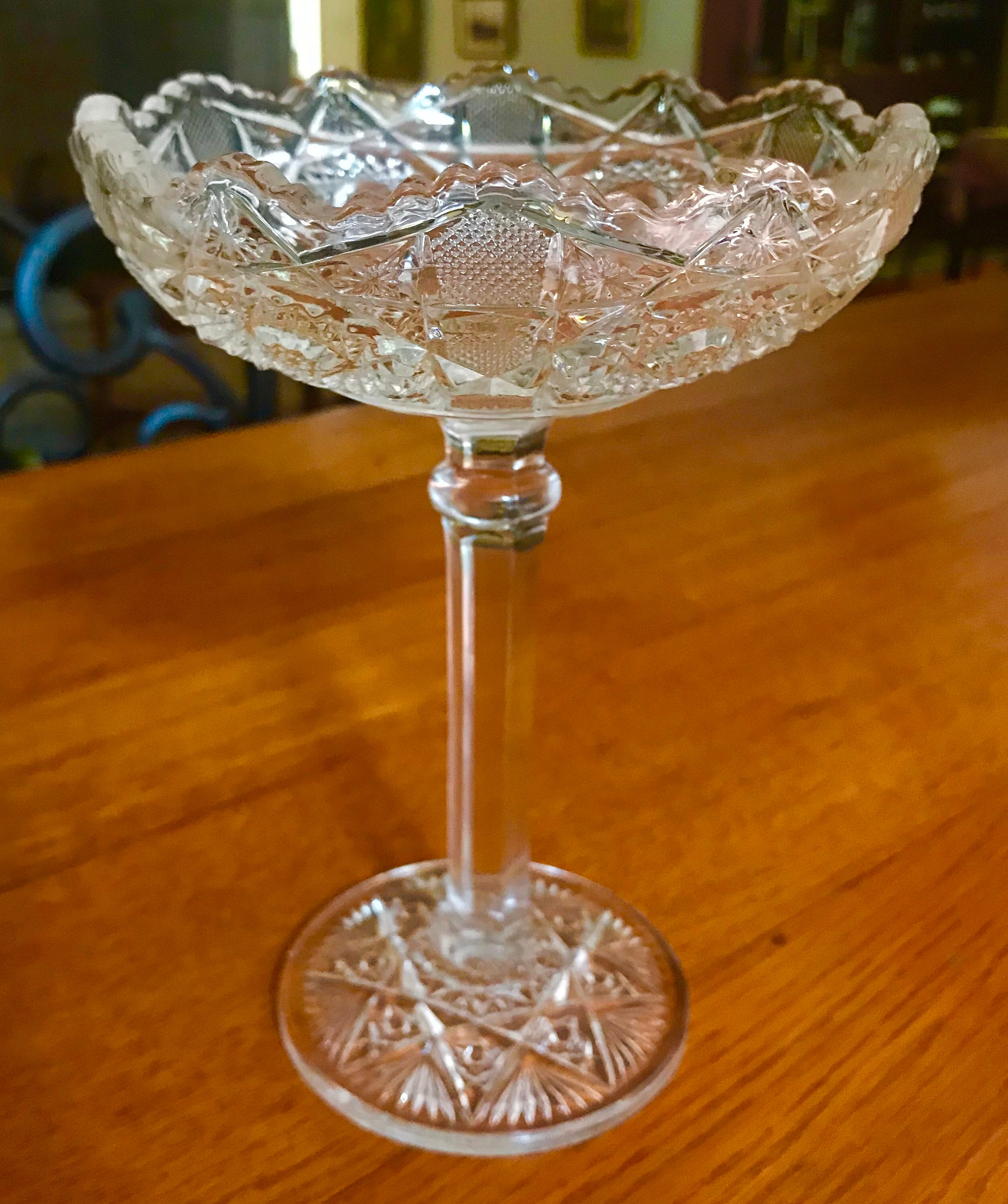 Pressed Glass Compote Bowl Stemware ANTIQUE American Made Depression ...