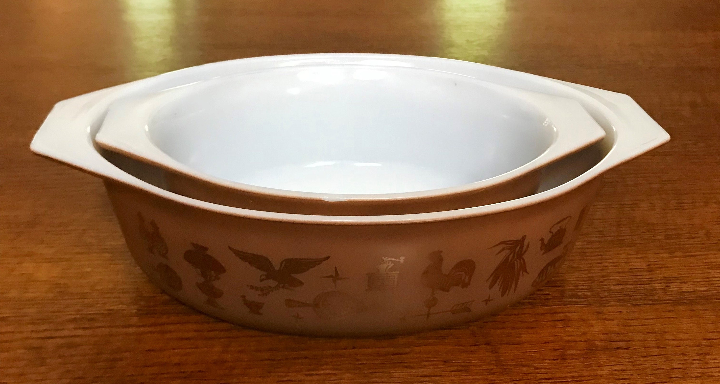 Two Pyrex Casserole Oval Ovenware Dishes in the Americana Pattern - Etsy