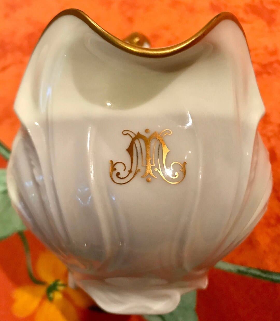 Antique Limoges Porcelain Creamer: A.H. & Co., Gold Monogram - Etsy