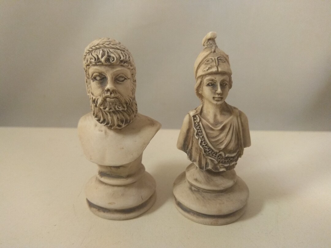 Resin,,athena, and Zeus ..miniature,statue,set of Two Pcs - Etsy