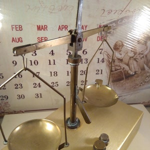 Vintage Brass Scale Libra,miniature,with Weights, Custom Base, ,, - Etsy