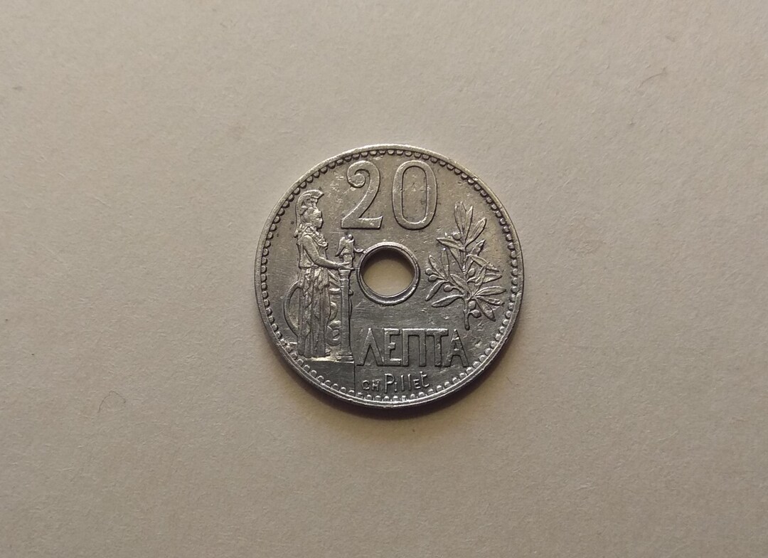Vintage Greek Coin,athena,20 Lepta Coin From 1912,the Specific Piece - Etsy