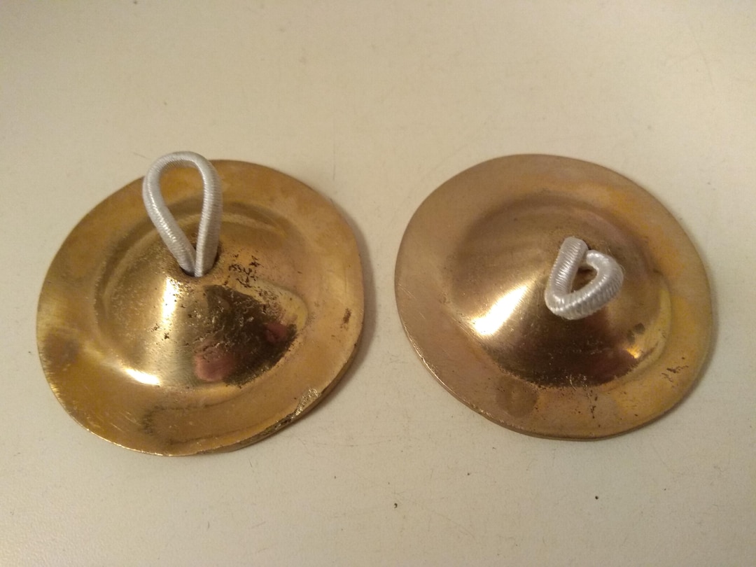 Vintage Brass,small Domed Hand Fingers Cymbals Instrument,music ...