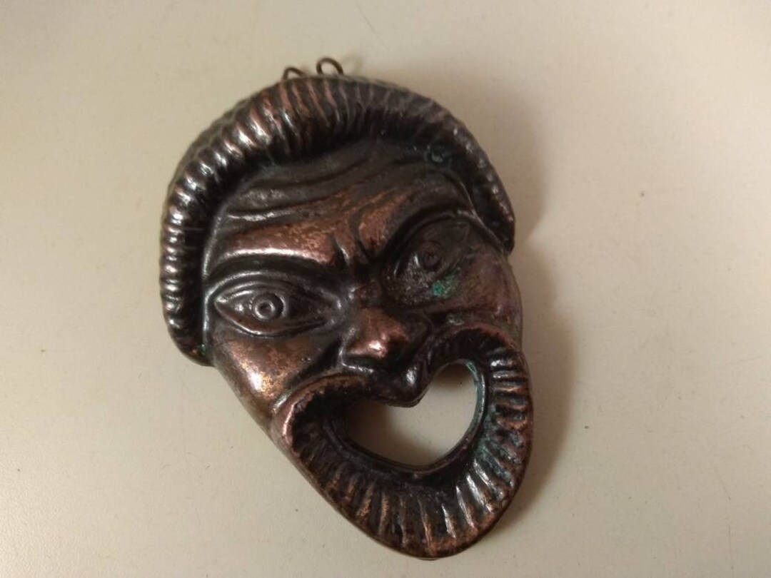 Solid Brass, Copper Vintage Ancient Greek Face,mask,paperweight ...