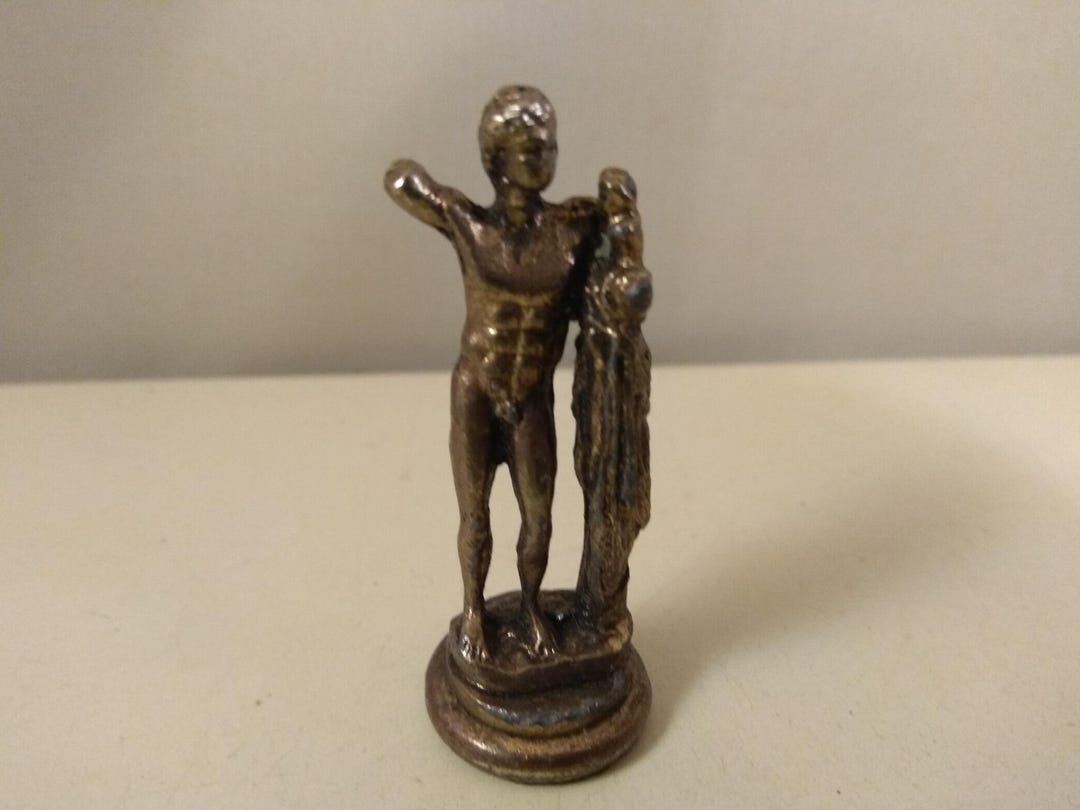 Hermes, Greek Ancient God,miniature Statue,metal,gold Colored Size ...
