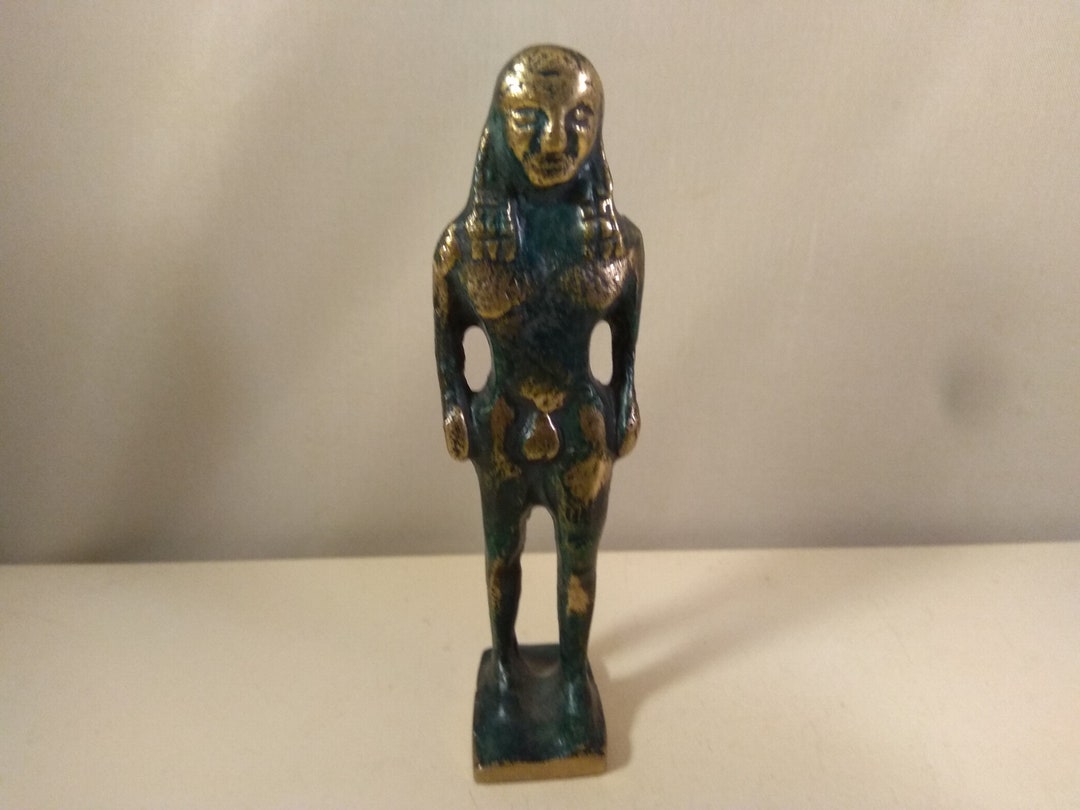 Vintage Solid Brass Kouros,figure,miniature Green Blue Patina,ancient ...
