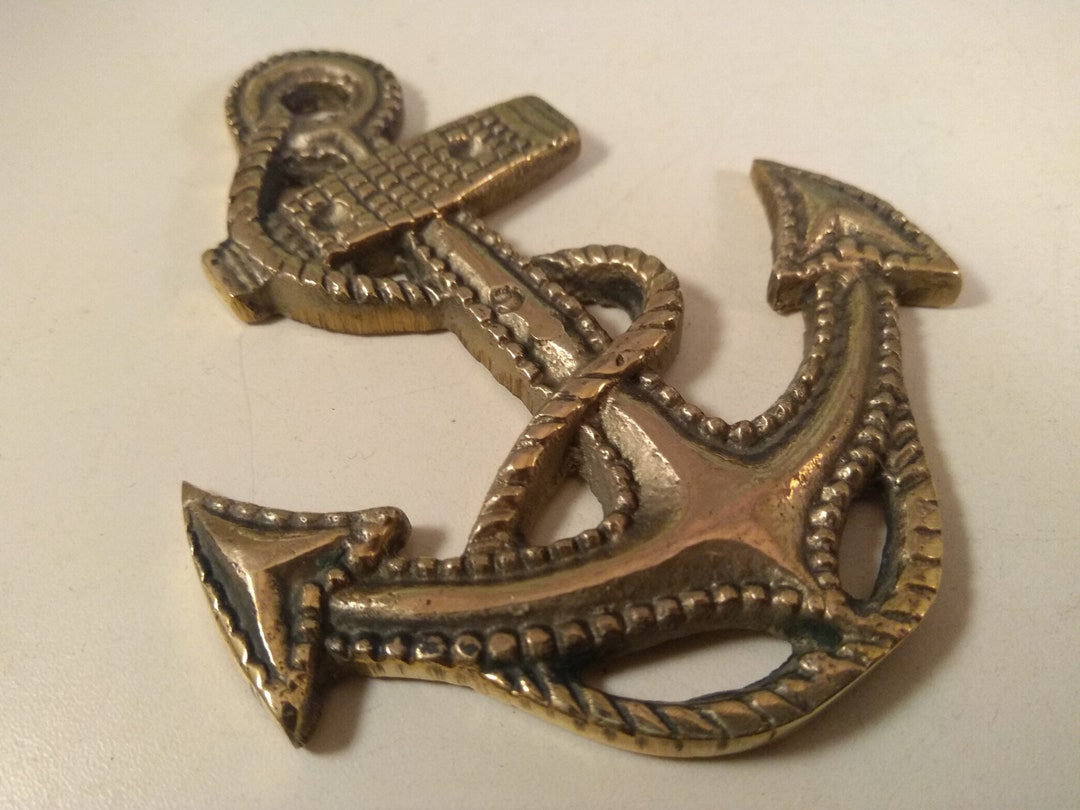 Vintage Brass Miniature Anchor, Flat, Hanger - Etsy