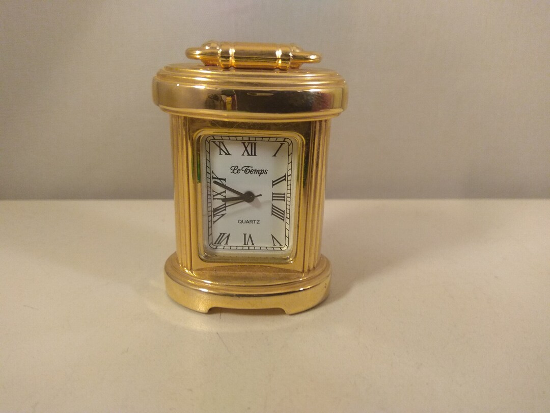 Vintage Miniature Metal gold Colored Clock - Etsy