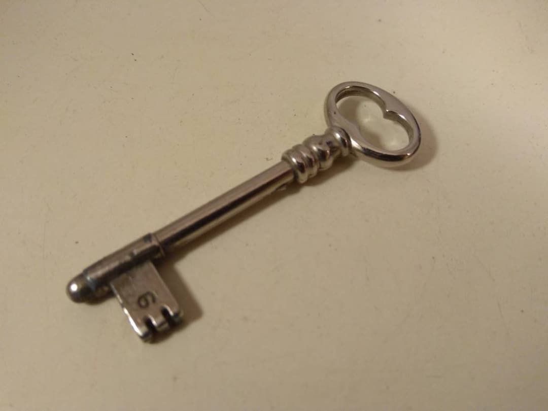 Vintage,brass Key, Silver Colored - Etsy