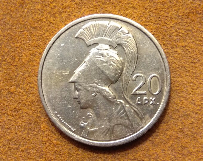 Vintage 20 Drachma 1973 Greek coin Greekathena the Specific - Etsy