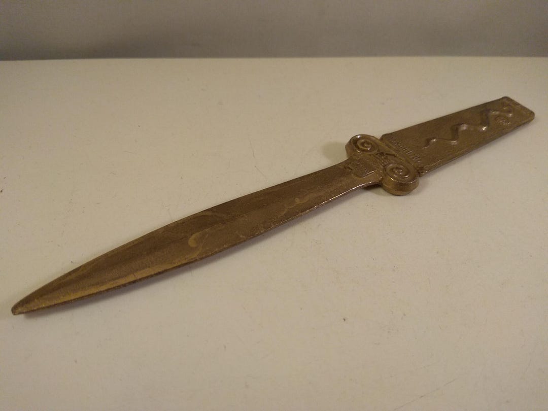 Vintage Brass Letter Opener,from Rodos Greek Island,deer and Snake ...