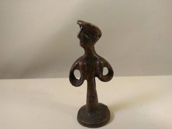 Vintage Handmade Man Male Figure Statuesolid Brass..dark - Etsy