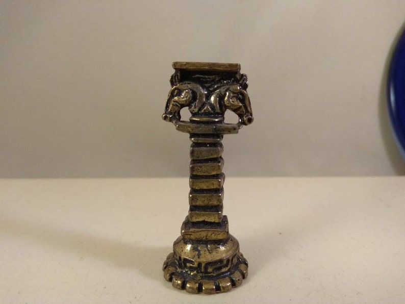 Roman Greek Miniature Metal Figurestatue Column Horses Top - Etsy