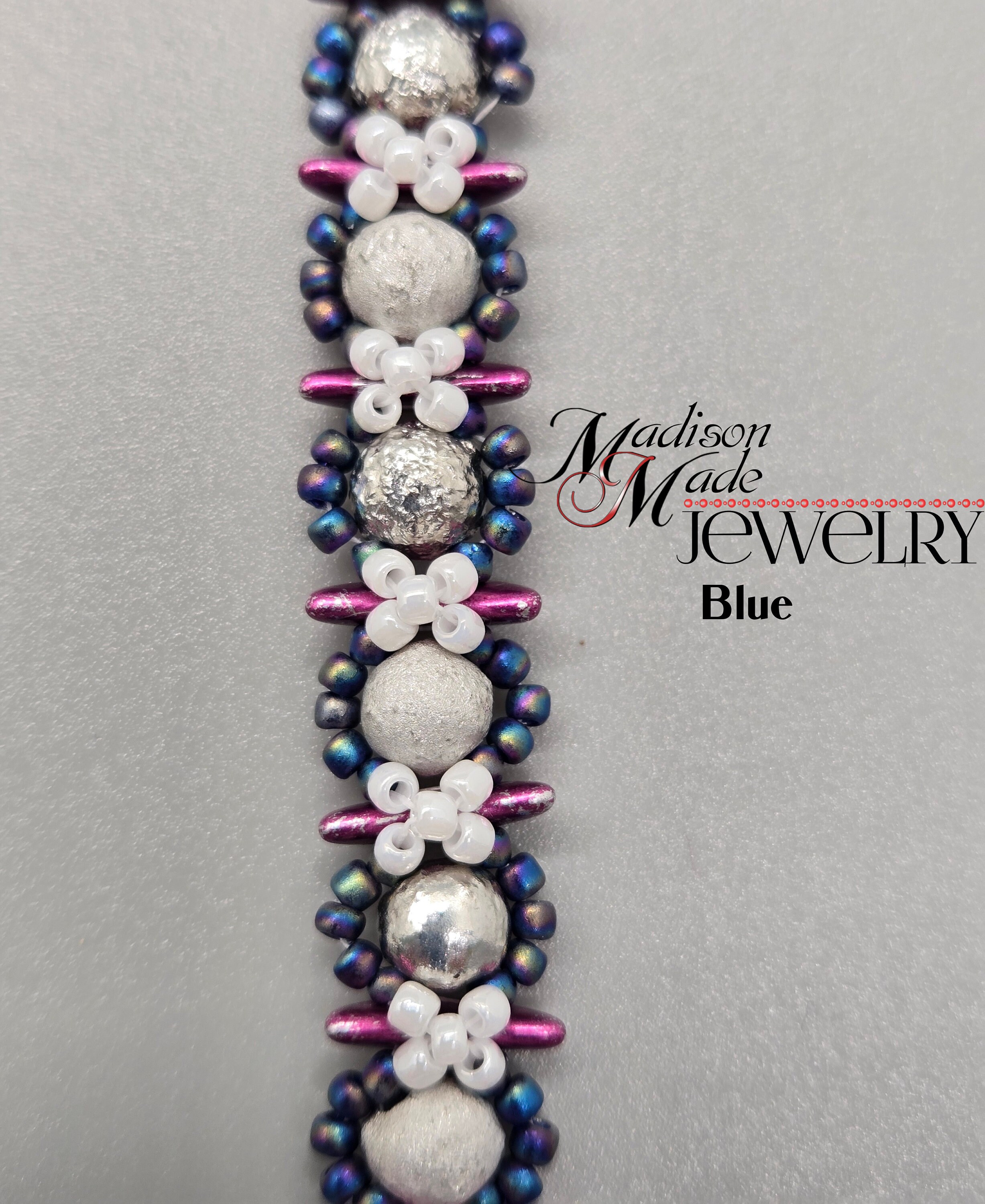 BEADS ONLY Hugs & Kisses Bracelet, Beginner, Seed Beads, 2 Hole Cabs, 2 ...