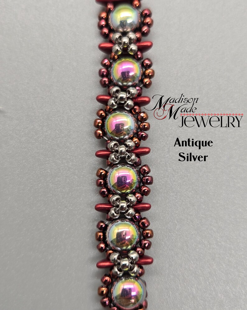 BEADS ONLY Hugs & Kisses Bracelet, Beginner, Seed Beads, 2 Hole Cabs, 2 ...