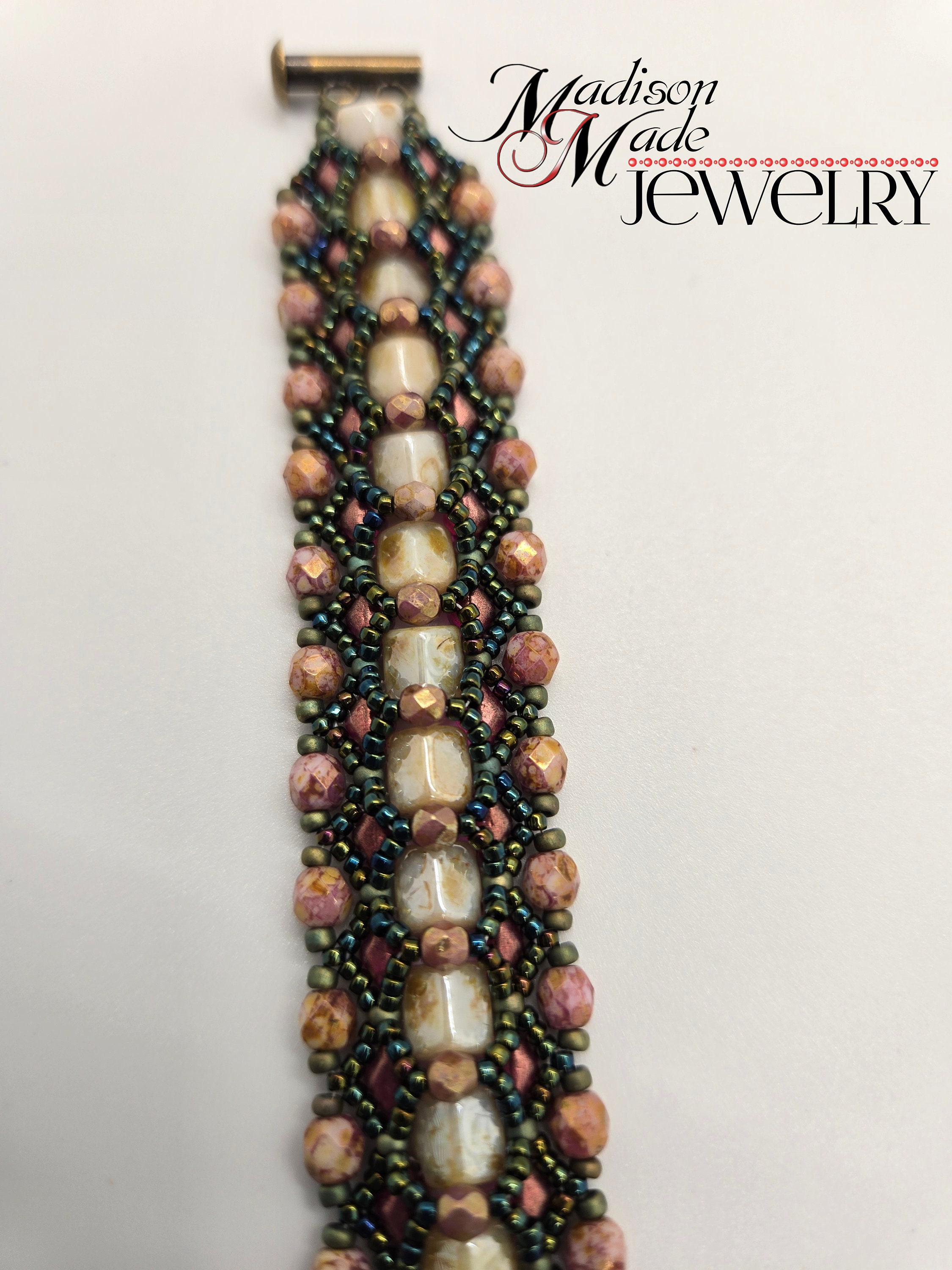 BEADS ONLY: Hazel's Trellis Bracelet, Beadweaving Pattern, Beadwoven ...