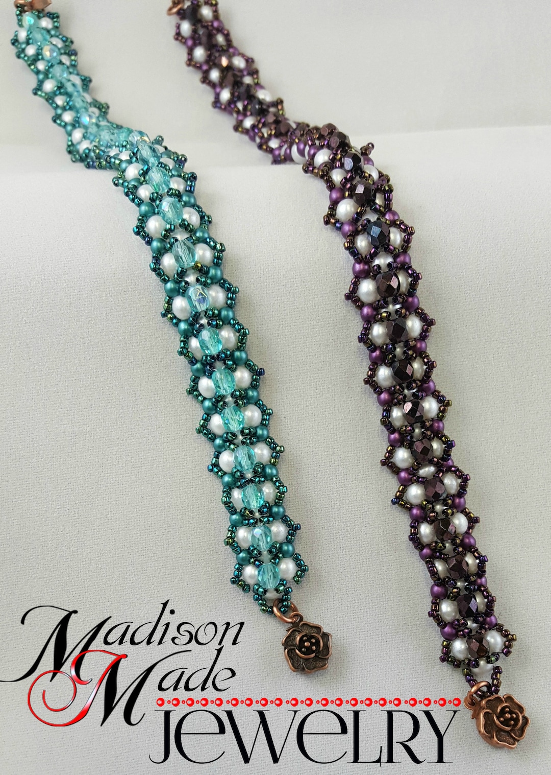 Petit Point Pearls Bracelet, PDF Beading Tutorial, Beadweaving Pattern ...