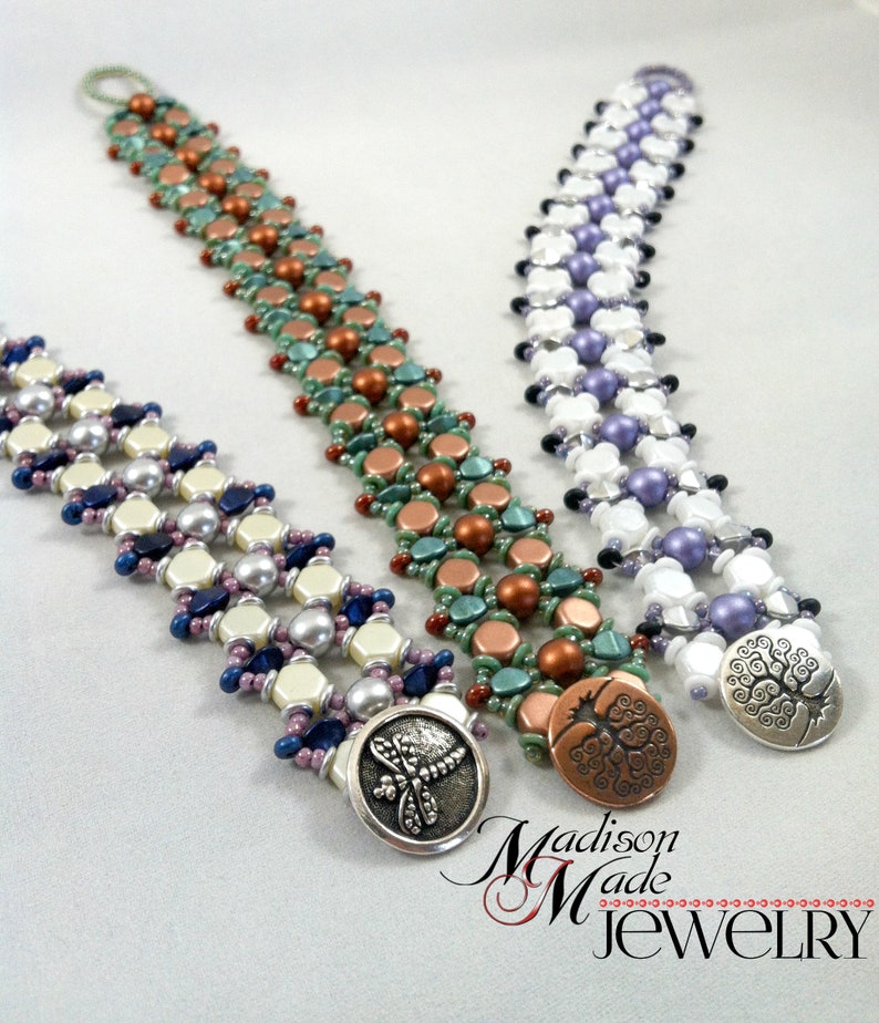 A Pinch of Honey Bracelet, PDF Beading Tutorial, Beginner Beadweaving ...