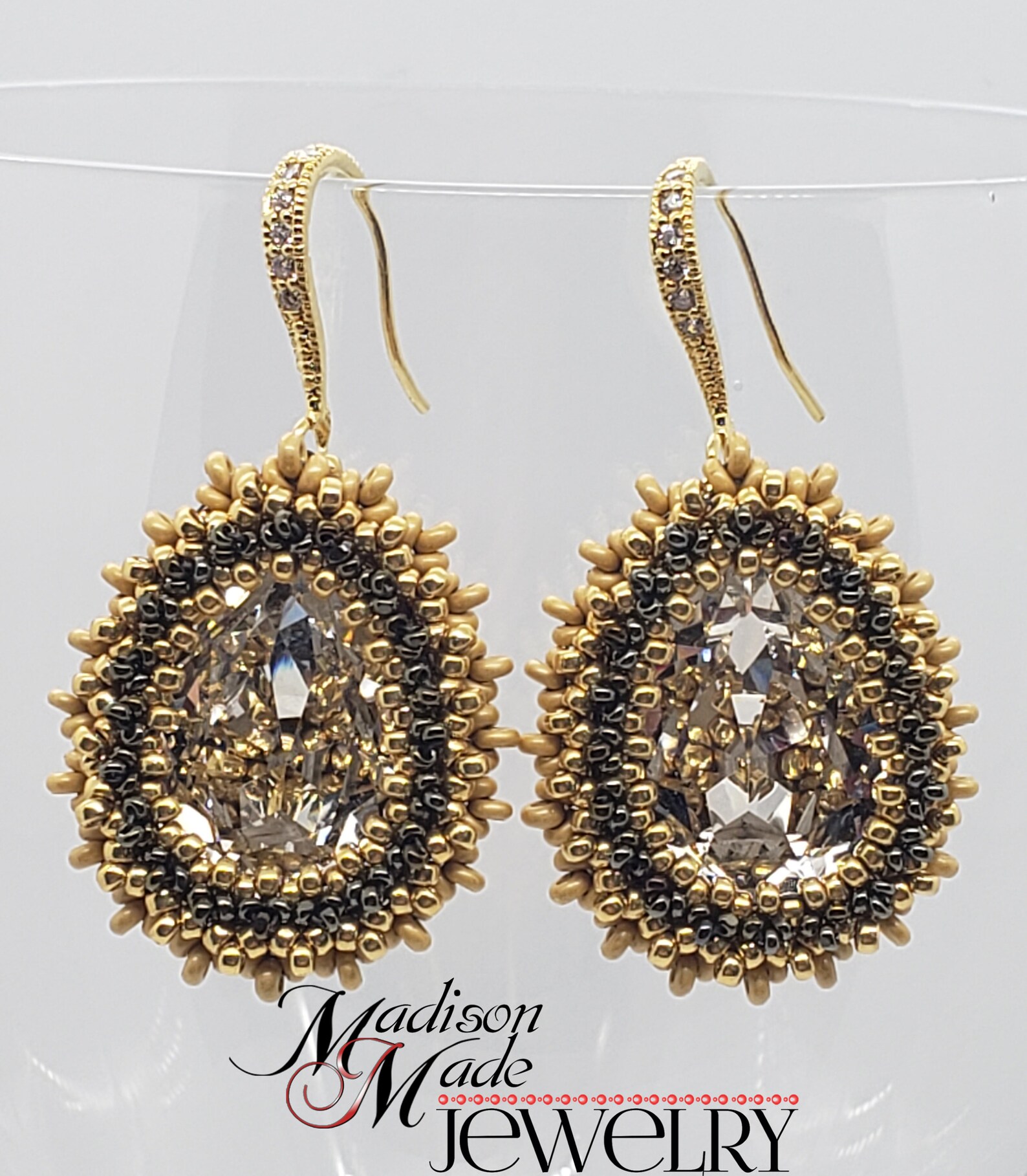 Sparkling Teardrop Earrings, PDF Beading Tutorial, Beadweaving Pattern ...
