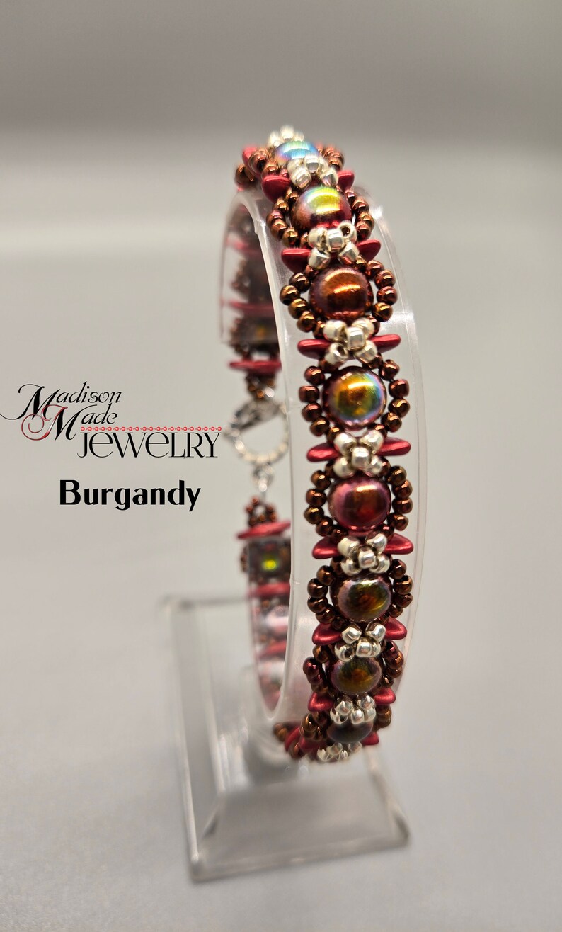 BEADS ONLY Hugs & Kisses Bracelet, Beginner, Seed Beads, 2 Hole Cabs, 2 ...