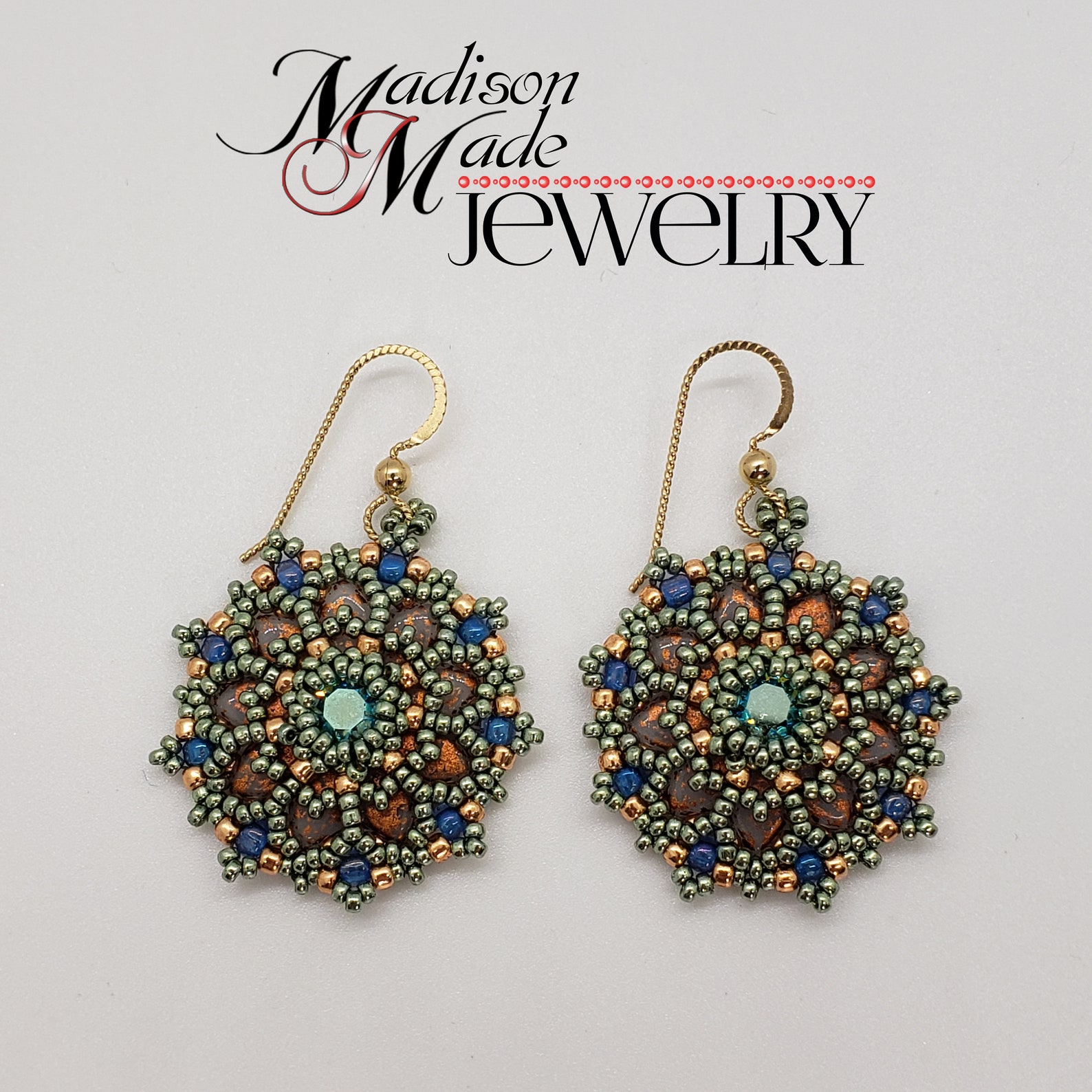 Trinket Earrings, PDF Beading Tutorial, Beadweaving Pattern, Beadwoven ...