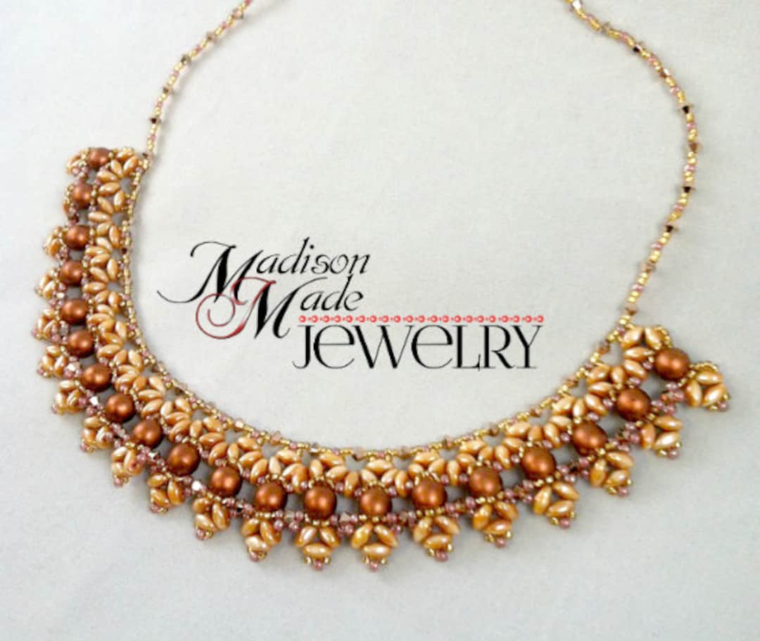 Aztec Sunrise Necklace, PDF Beadweaving Tutorial, Beading Pattern ...