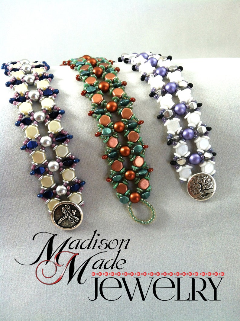 A Pinch of Honey Bracelet, PDF Beading Tutorial, Beginner Beadweaving ...