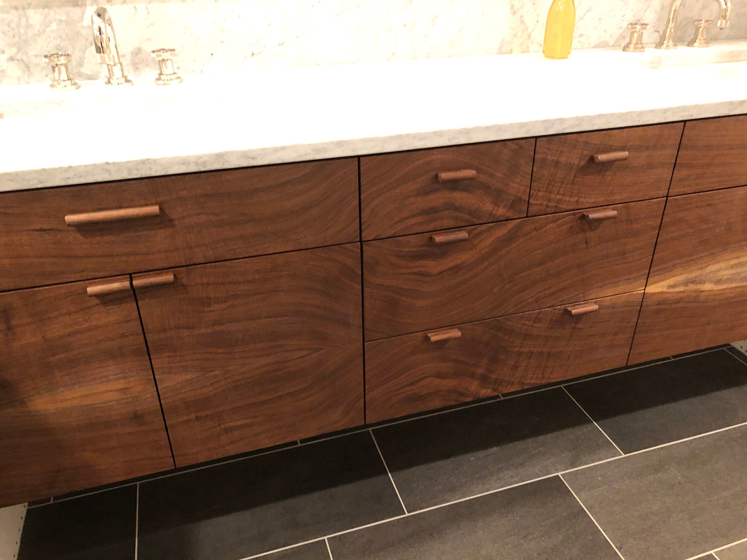 Walnut Floating Vanity // 36" Custom Vanity // Bathroom Cabinet ...