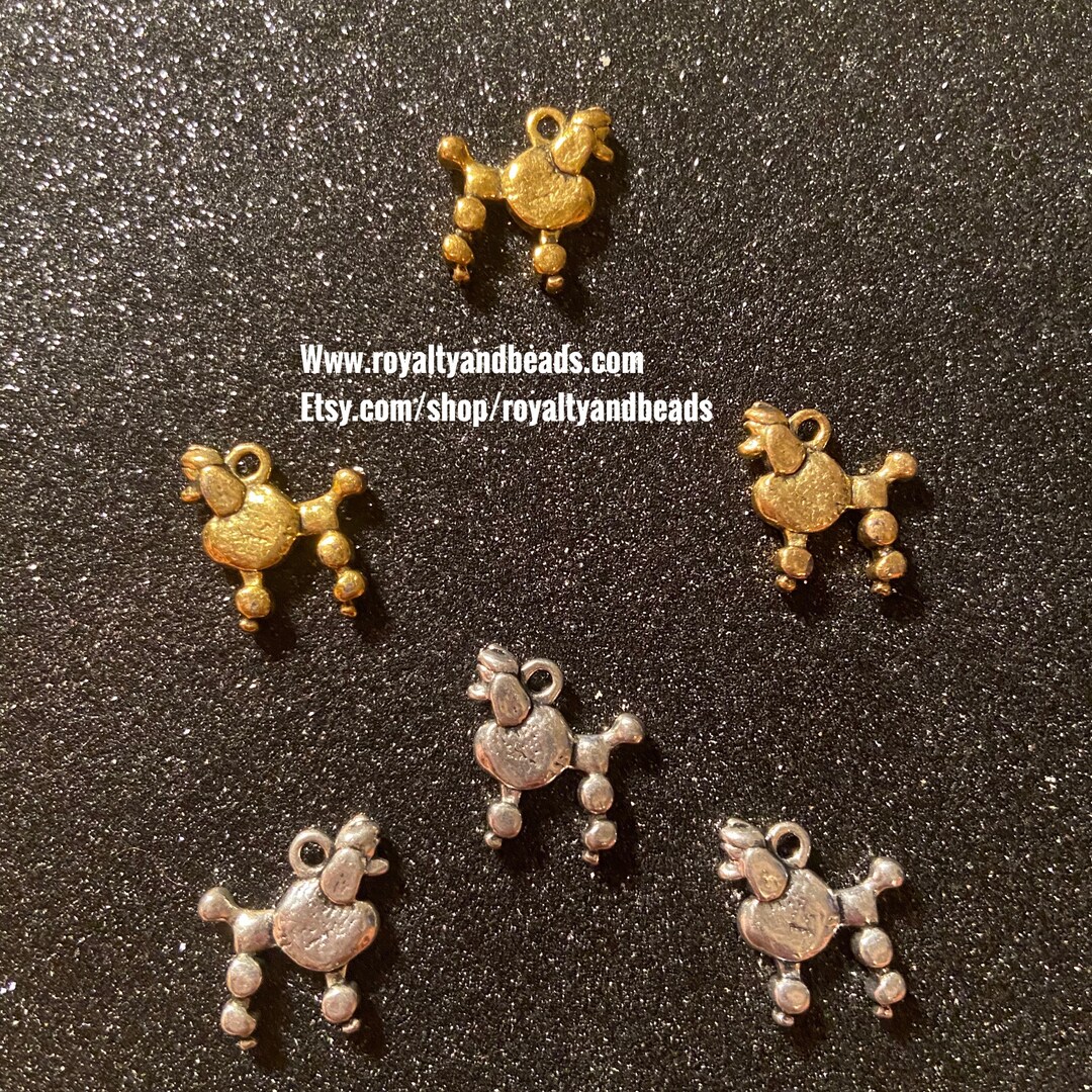 3 Poodle Charms - Etsy