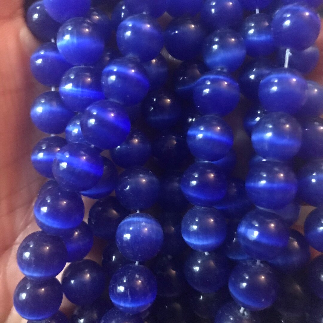 Blue Cats Eye Beads 10mm. - Etsy