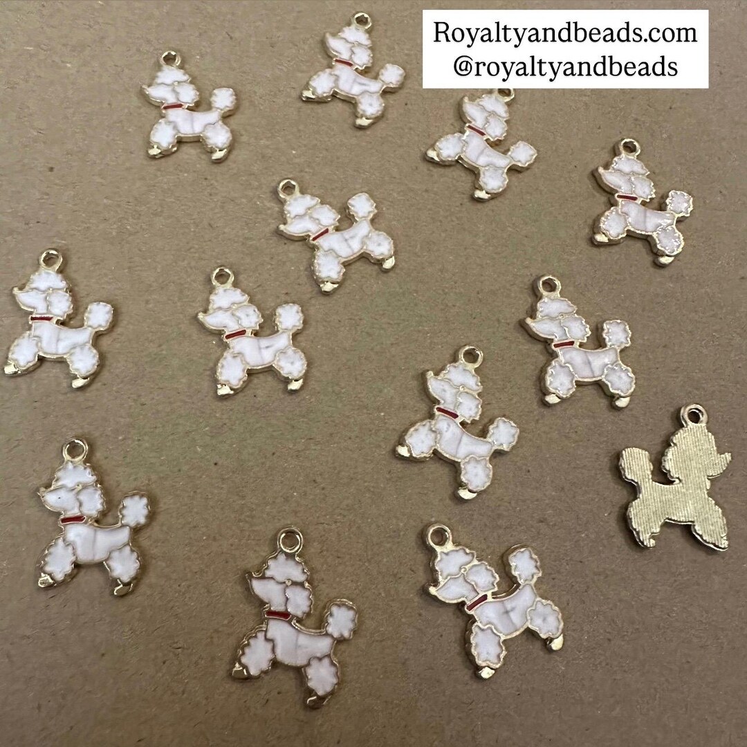 5 Gold Poodle Charms - Etsy