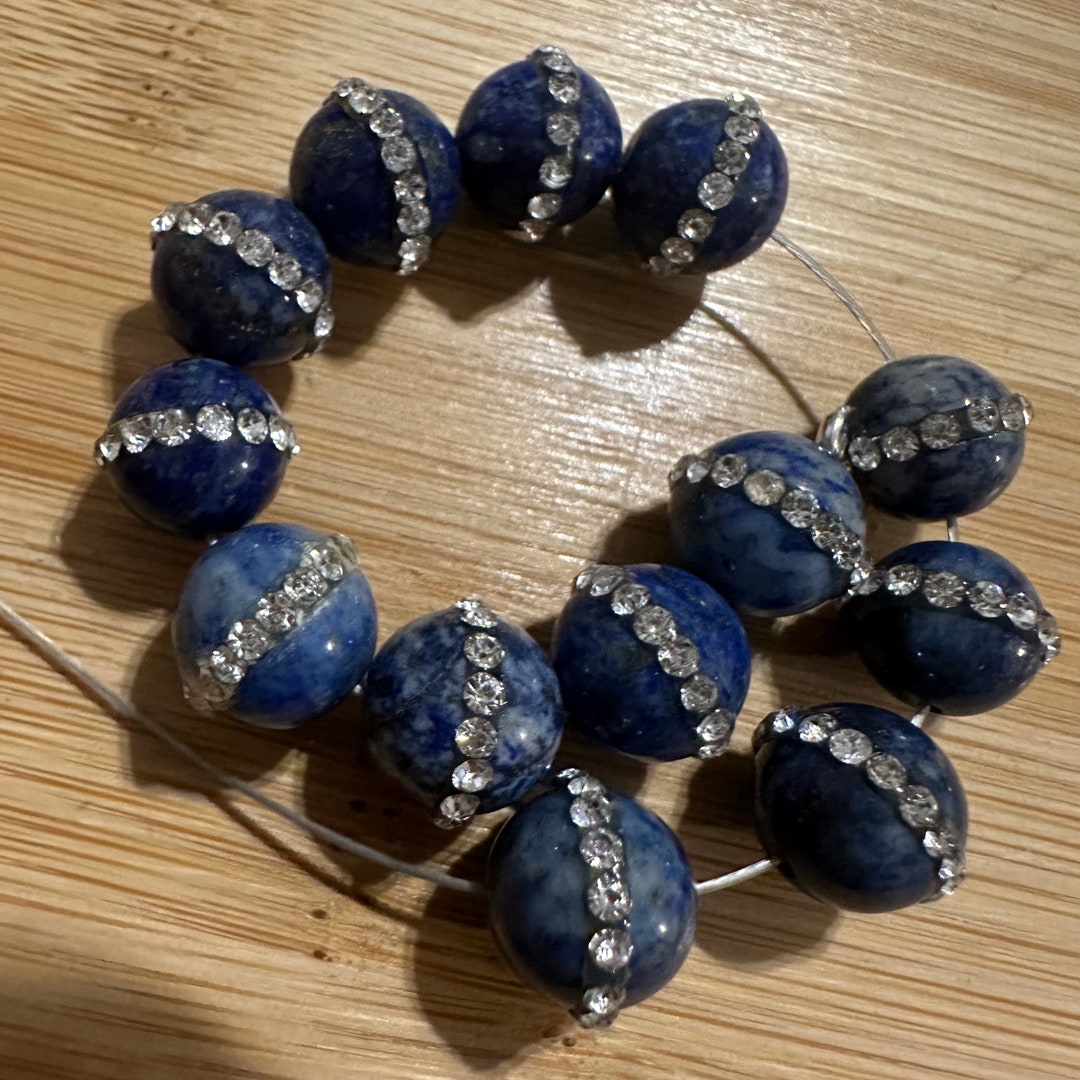Blue Rhinestone Beads - Etsy