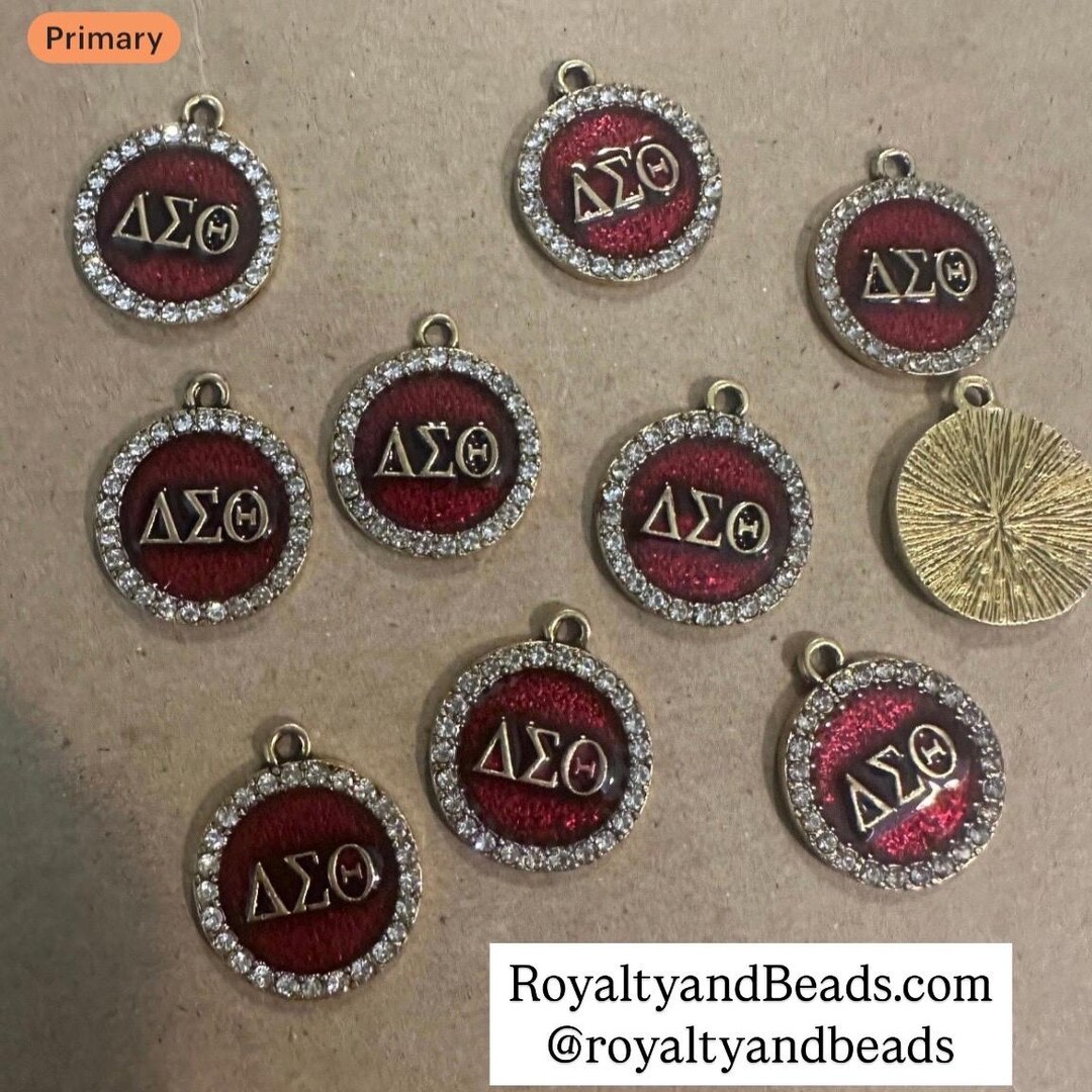 Gold Delta Circle Charms - Etsy