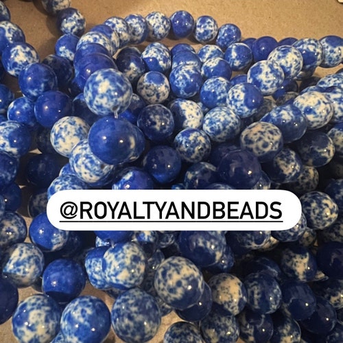 Blue and White Beads - Etsy