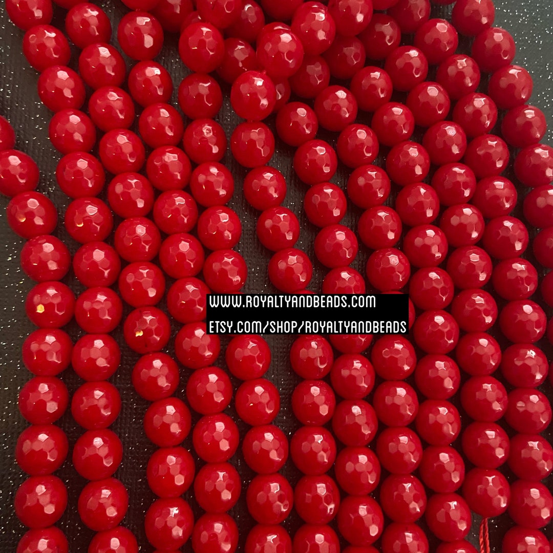 Pure Red Jade Beads - Etsy