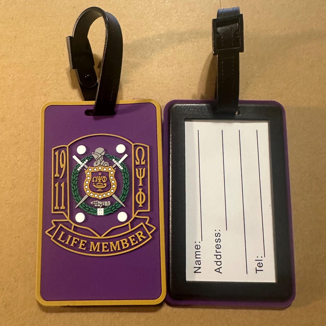 Omega Psi Phi Life Member Luggage Tag - Etsy
