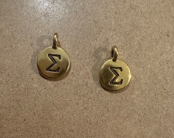 7x9mm 24k Shiny Gold Sigma Letter, Greek Alphabet, Greek Symbol, Sigma ...
