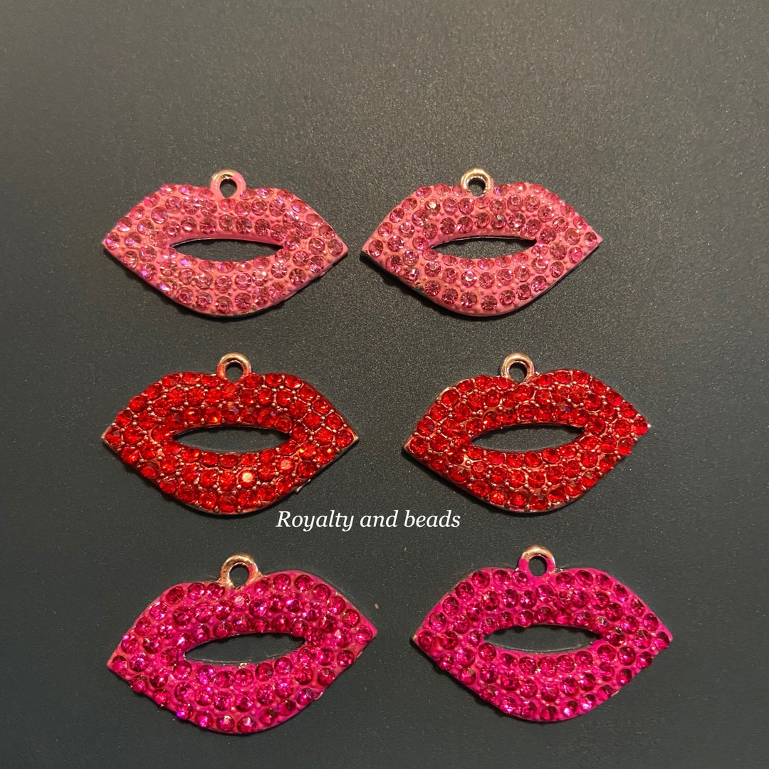 Rhinestone Lip Charms - Etsy