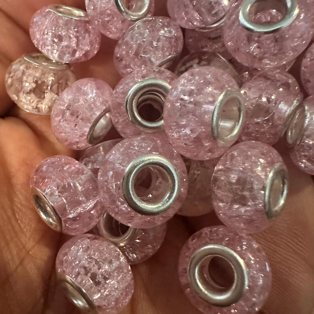 10 Pink Big Hole Spacers - Etsy