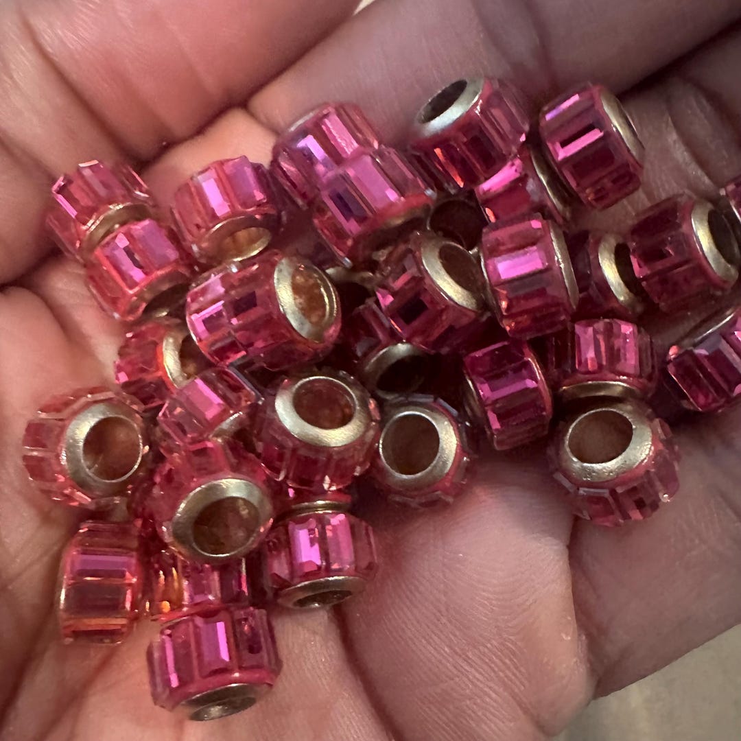 20 Pink and Gold Spacers - Etsy