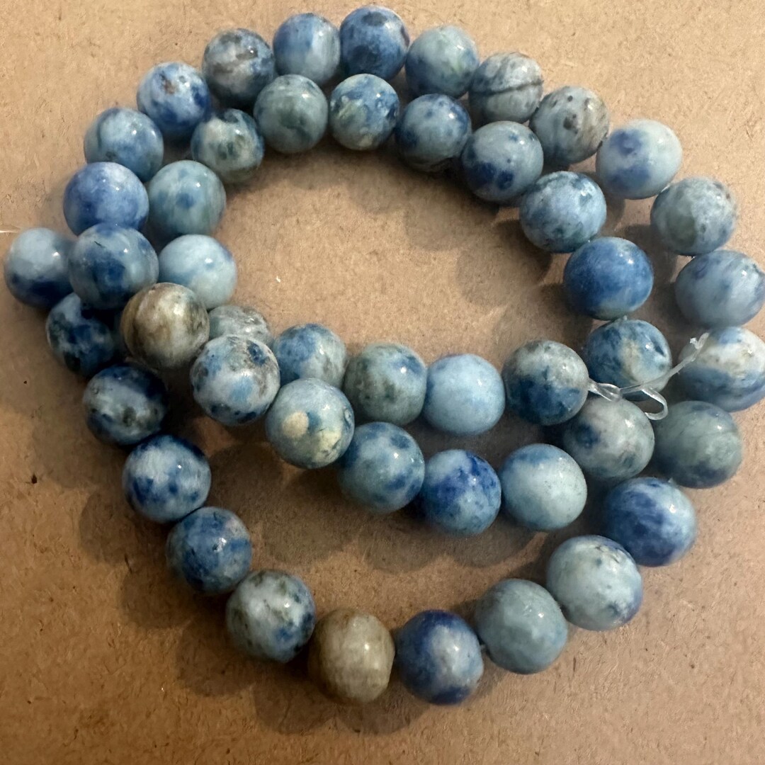 Blue and White Beads. 8mm - Etsy