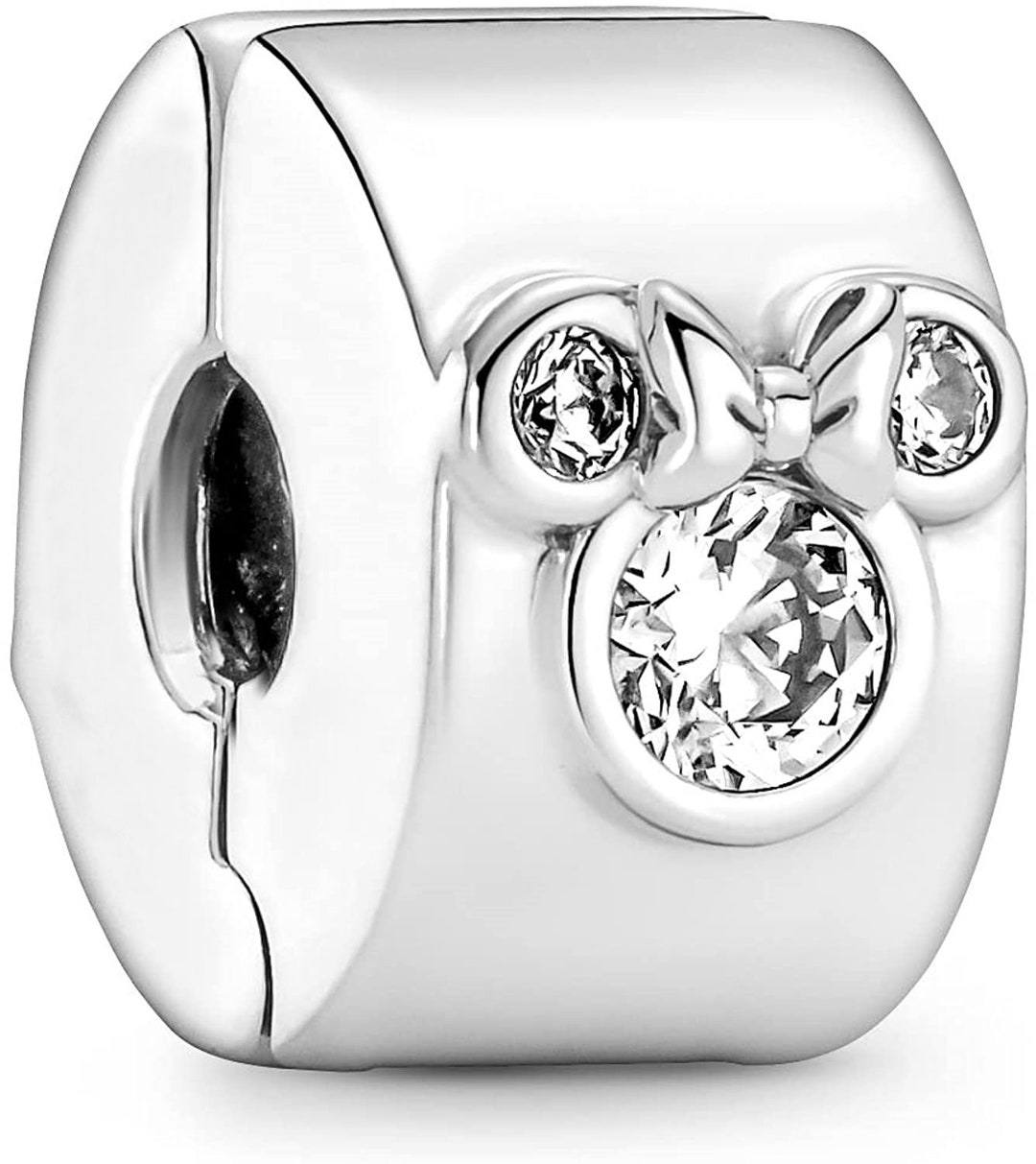 2 X Mickey Mouse & Minnie Mouse Clips/stoppers in Sterling Silver ...