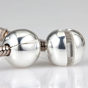 Sterling Silver Simply 'classy' Round Charm Clip / Stopper. Compatible ...