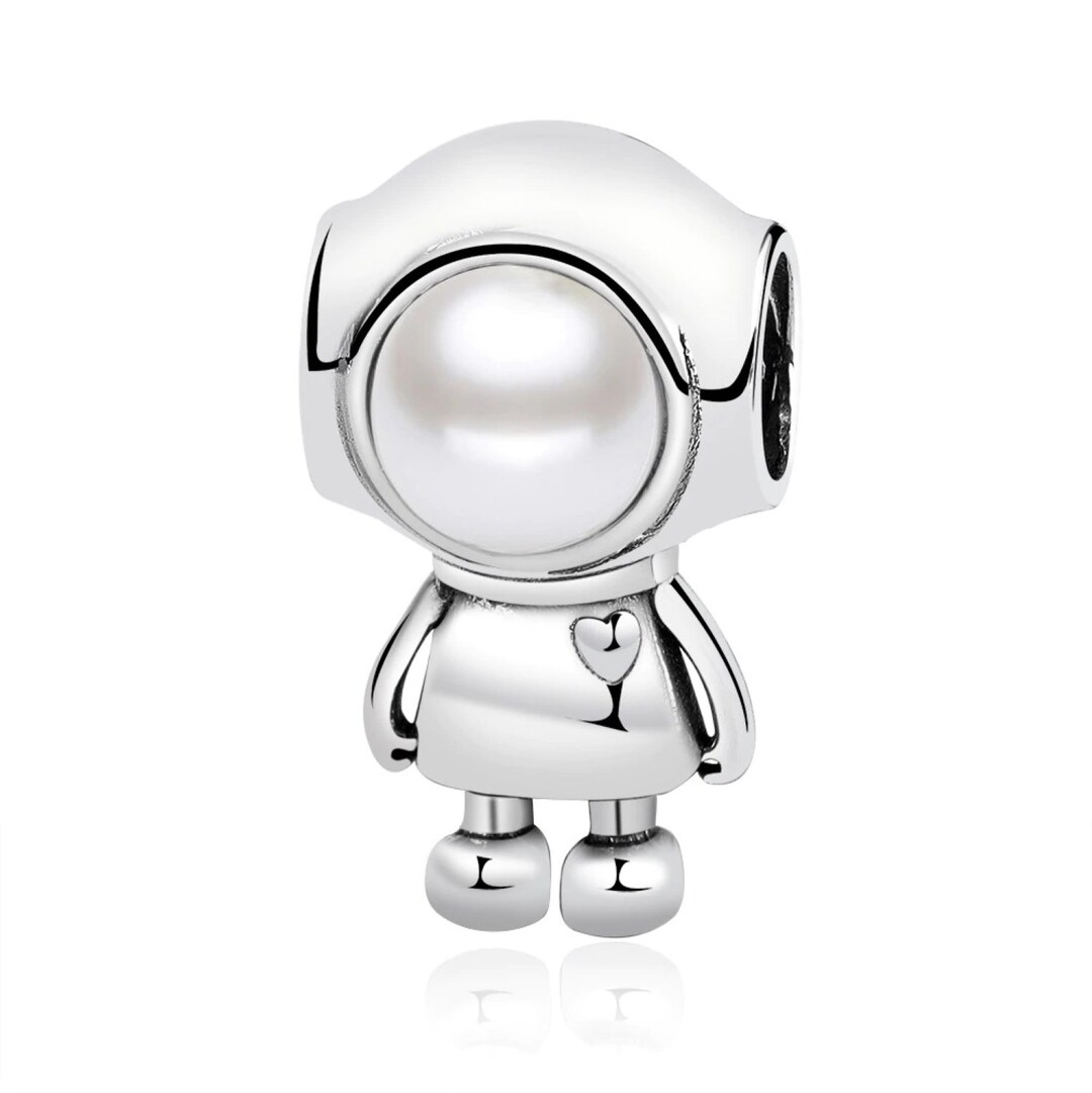 Sterling Silver Astronaut / Cosmo Bead/charm/pendant, With Full Face ...