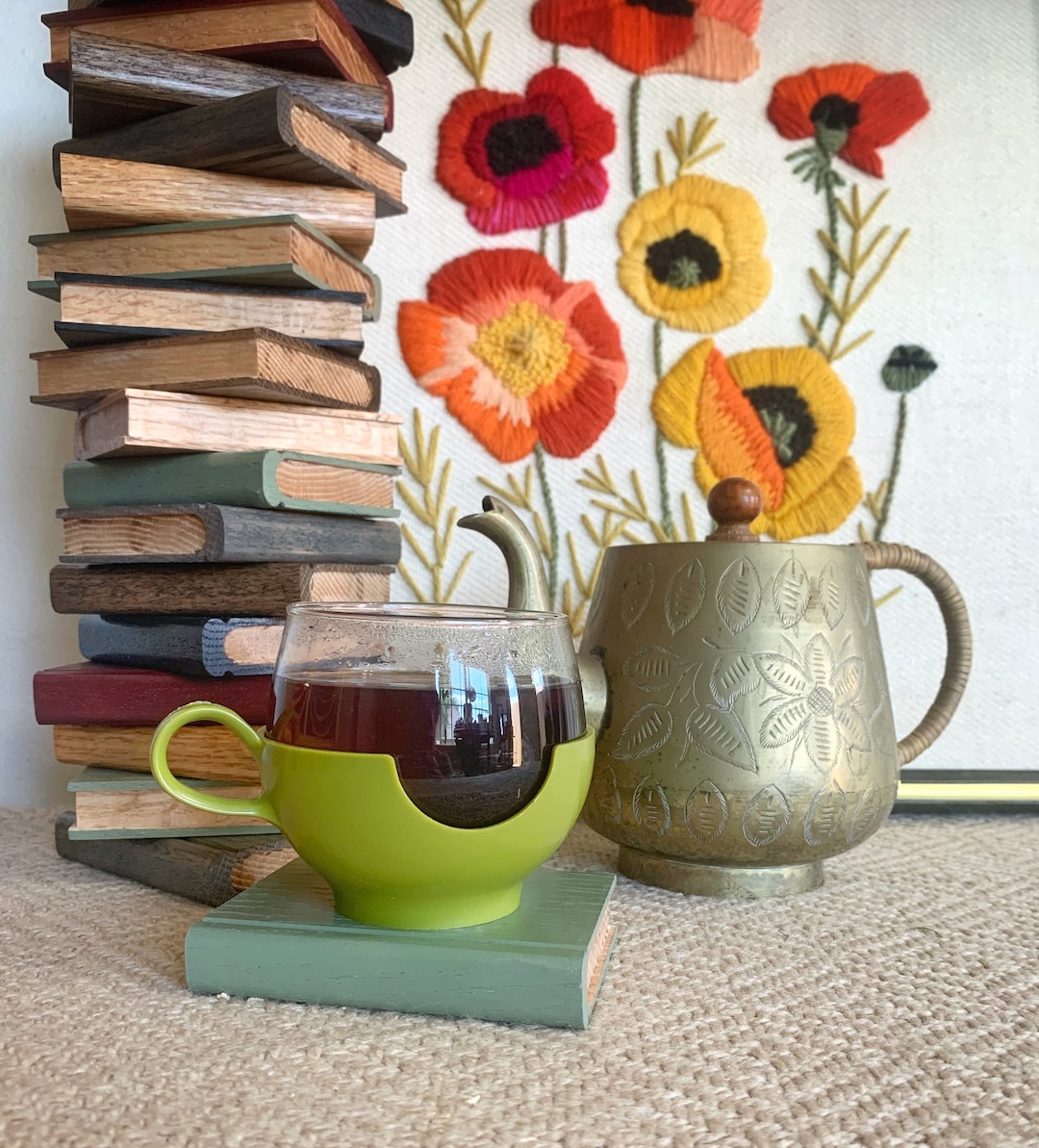 Book Coasters- Wooden- Bookish Gift- Bookish Decor- Handmade- Cute ...