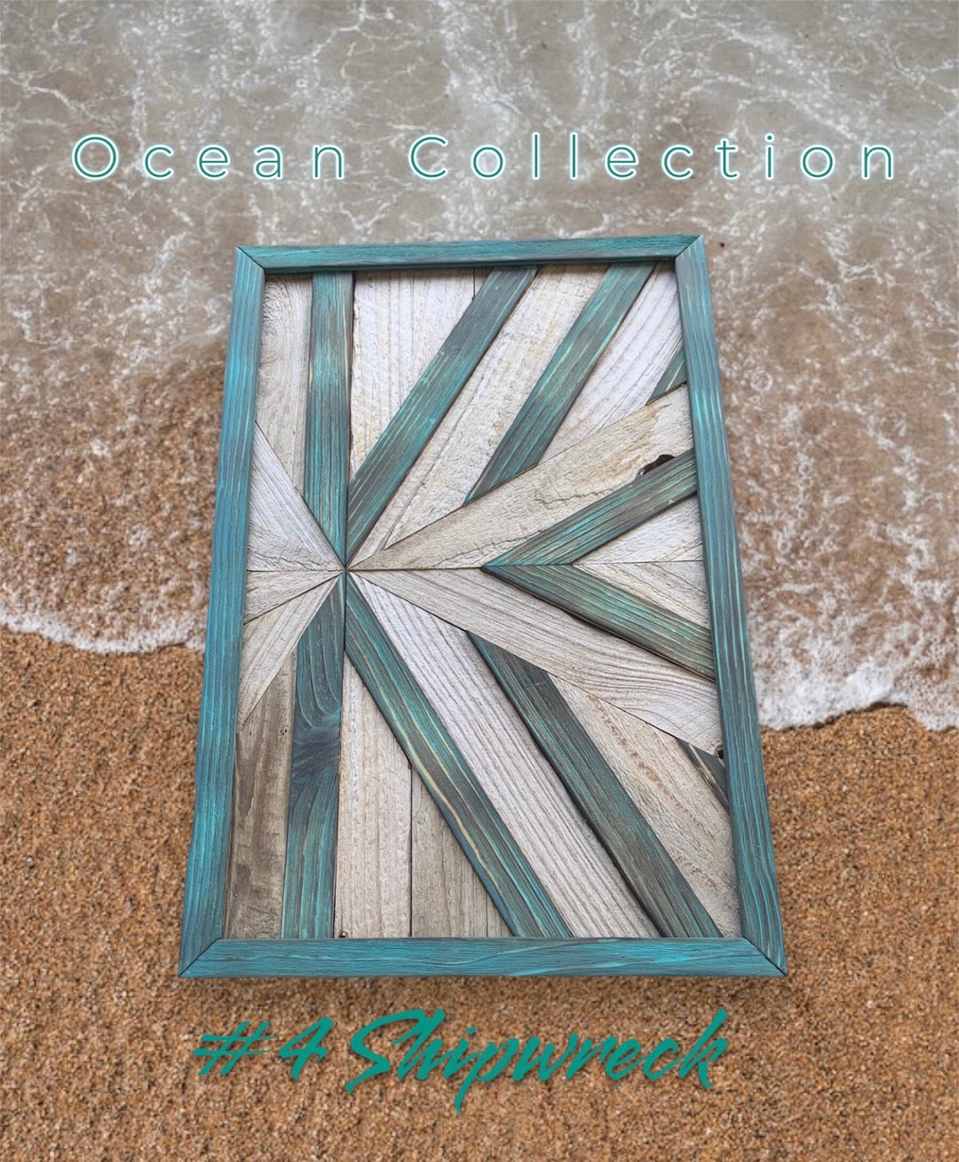 Shipwreck Wood Mosaic Reclaimed Wood Art Nautical Beachy Wall Decor ...