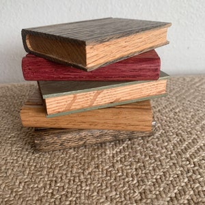 Book Coasters Wooden Bookish Gift Bookish Decor Handmade Cute Coasters ...
