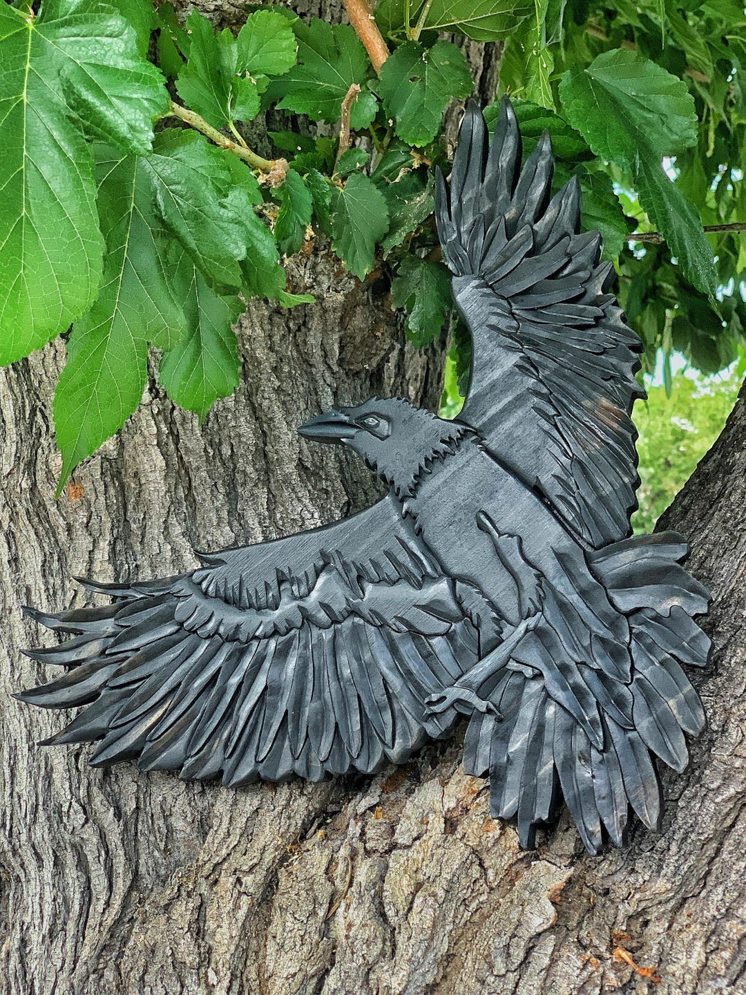 Raven Wood Art- Scroll Saw Art- Crow- Raven- Bird- Wall Art- Fantasy ...