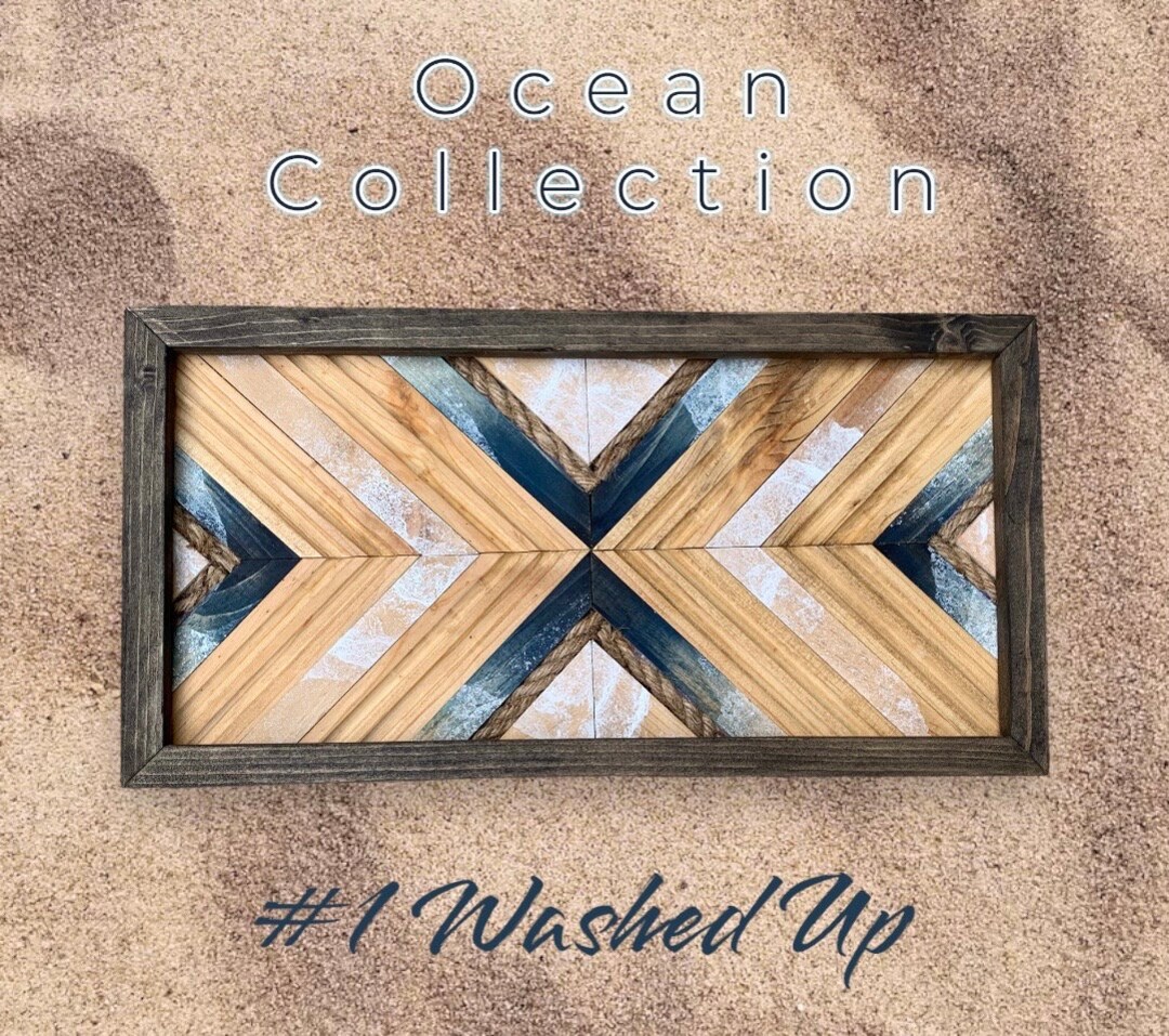 Washed Up Wood Mosaic Reclaimed Wood Art Nautical Coastal Wall Decor ...