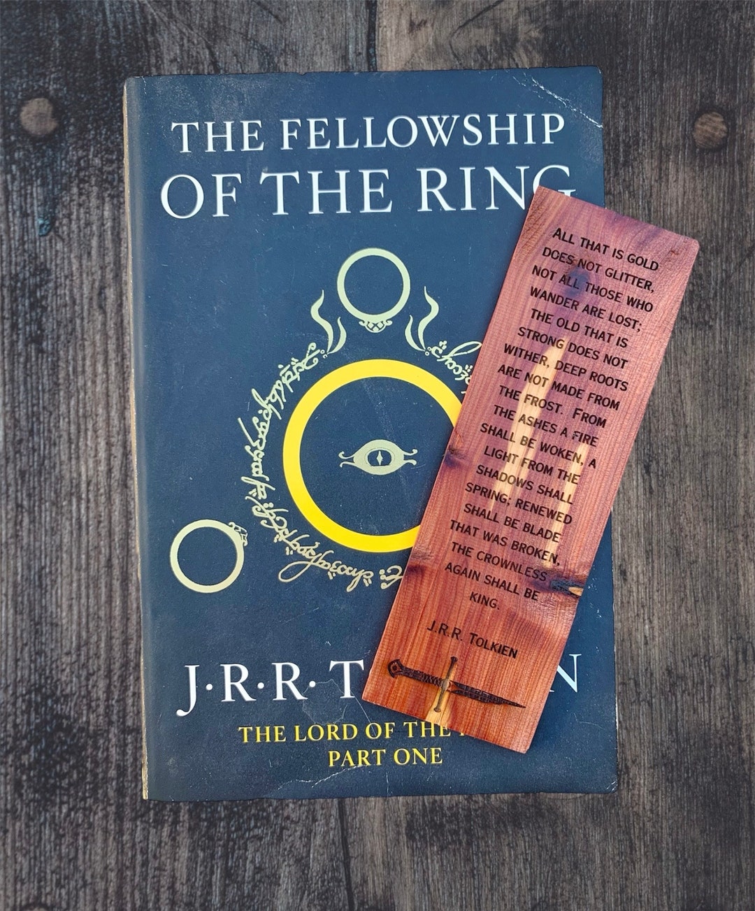 Lord of the Rings Bookmark- Wooden- Sword- Lotr- Fantasy- Reader ...